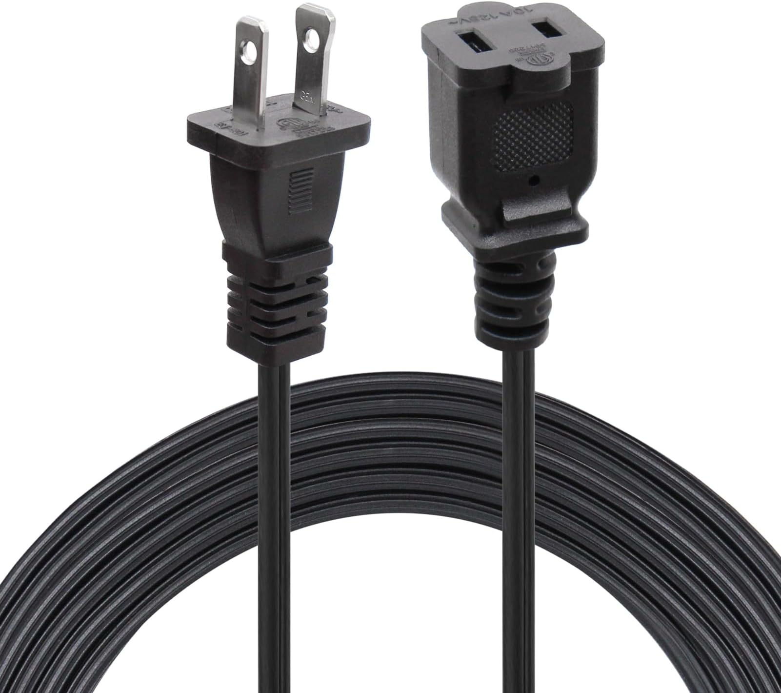 US AC Power Extension Cable Cord 2-Prong Polarized Male to Female ...