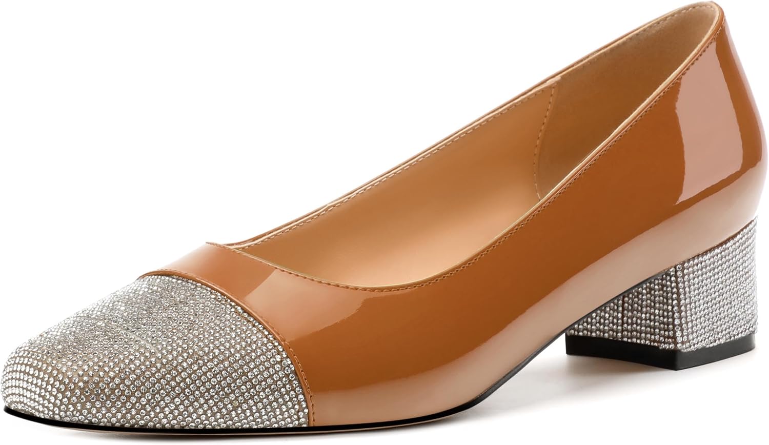 Amazon.com | MISEZOXI Womens Low Block Heel Pumps, Sqaure Toe Chunky ...