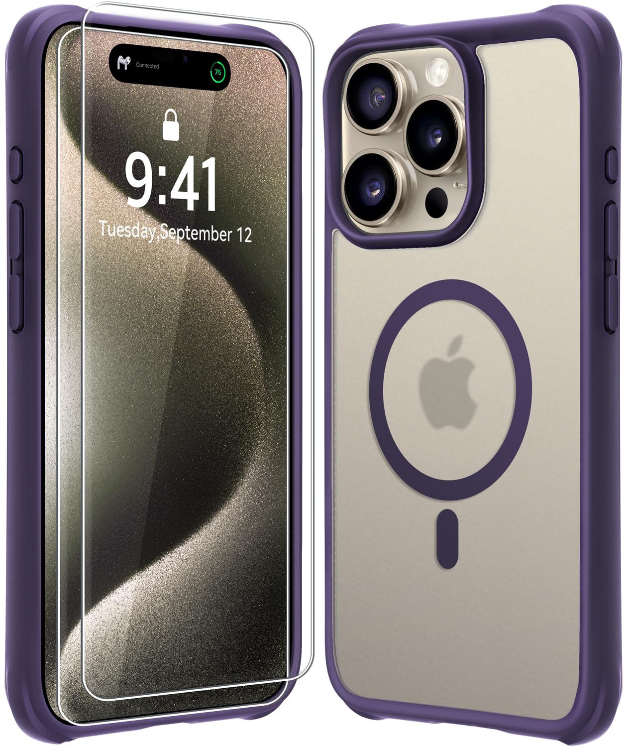 Mkeke Magnetic Purple for iPhone 15 Pro Max Case,[Compatible with ...