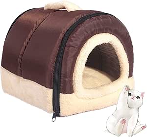 ANPPEX Igloo Dog House, Portable Cat Igloo Bed with Removable Cushion, 2 In 1 Washable Cozy Dog ...