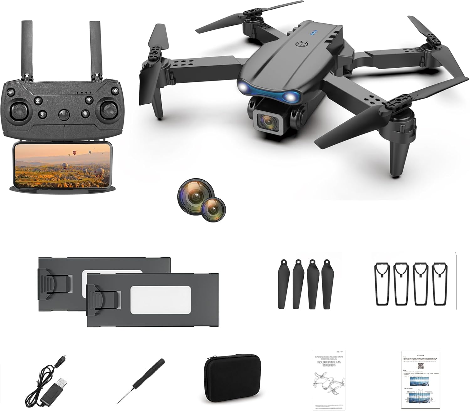 Amazon.com: 4K Four-Axis Aircraft, Foldable Drone, Remote Control ...
