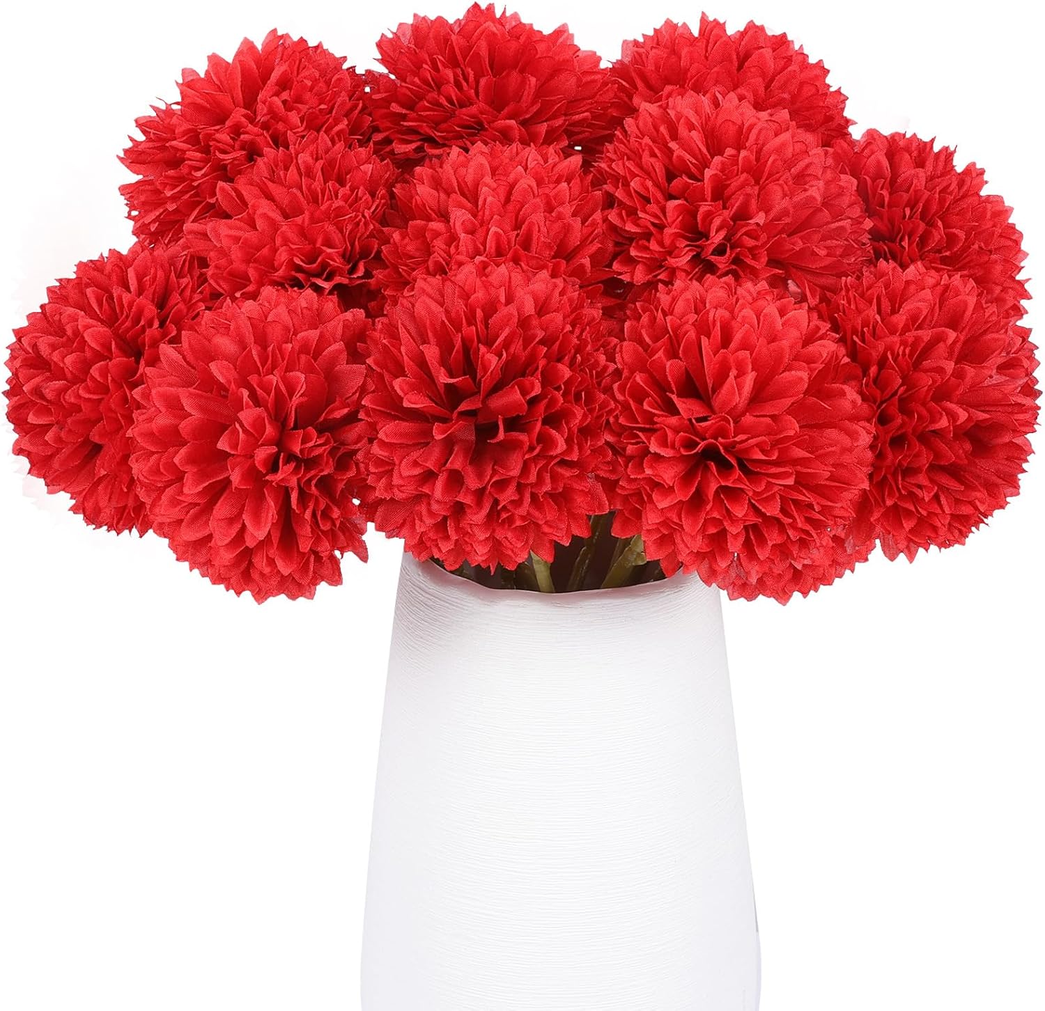 Amazon.com: Rowfad 12 Pcs Artificial Chrysanthemums Flowers Silk Red ...