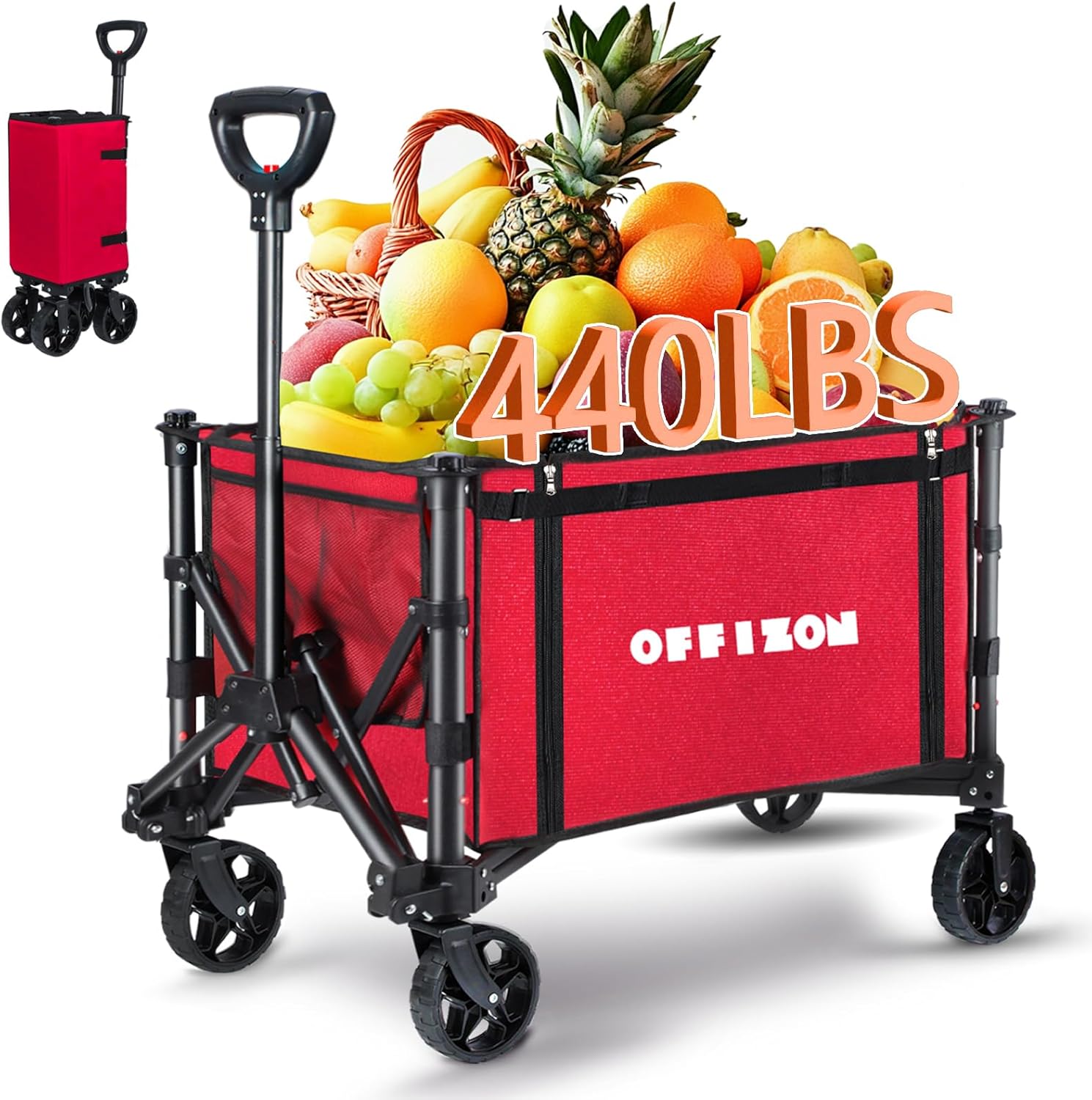 Collapsible Camping Trolley, Heavy Duty Festival Trolley, Foldable ...