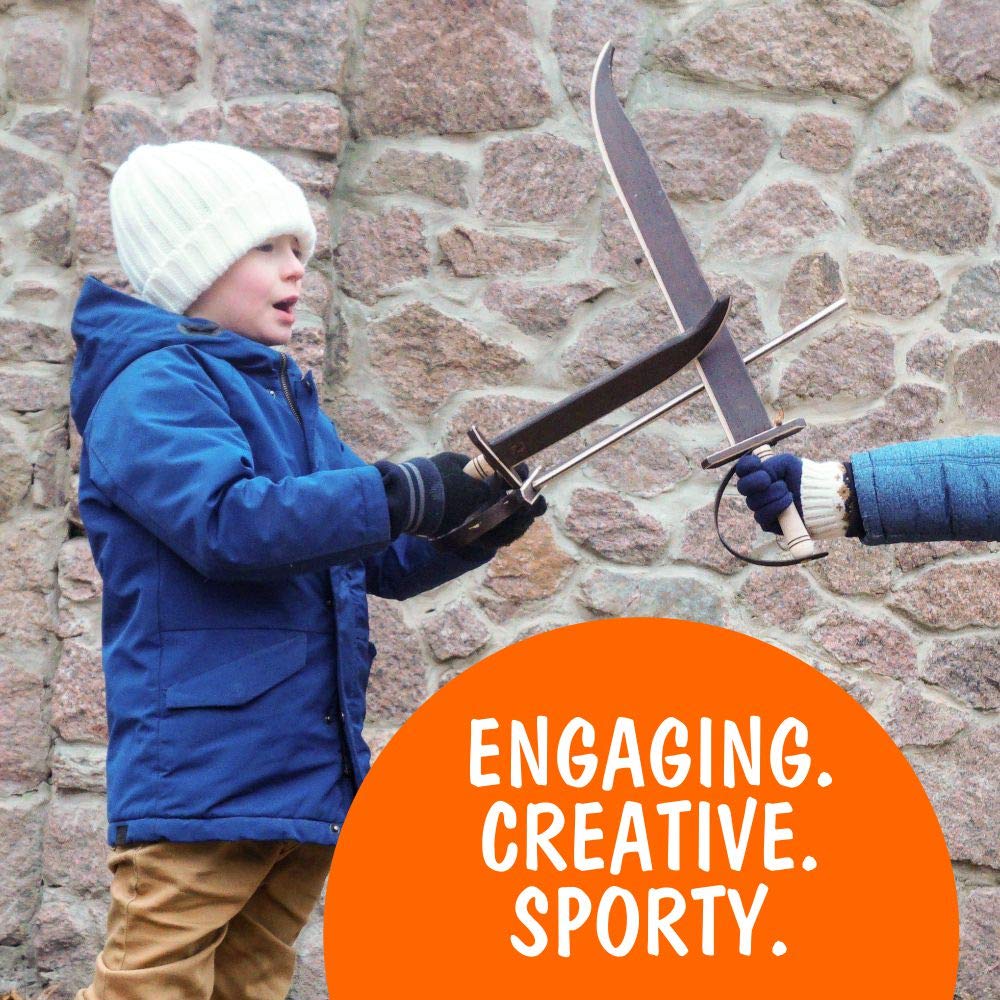 CG GAMES Engaging Wooden Pirate swords for Kids 3 Pack Eco-Friendly ...