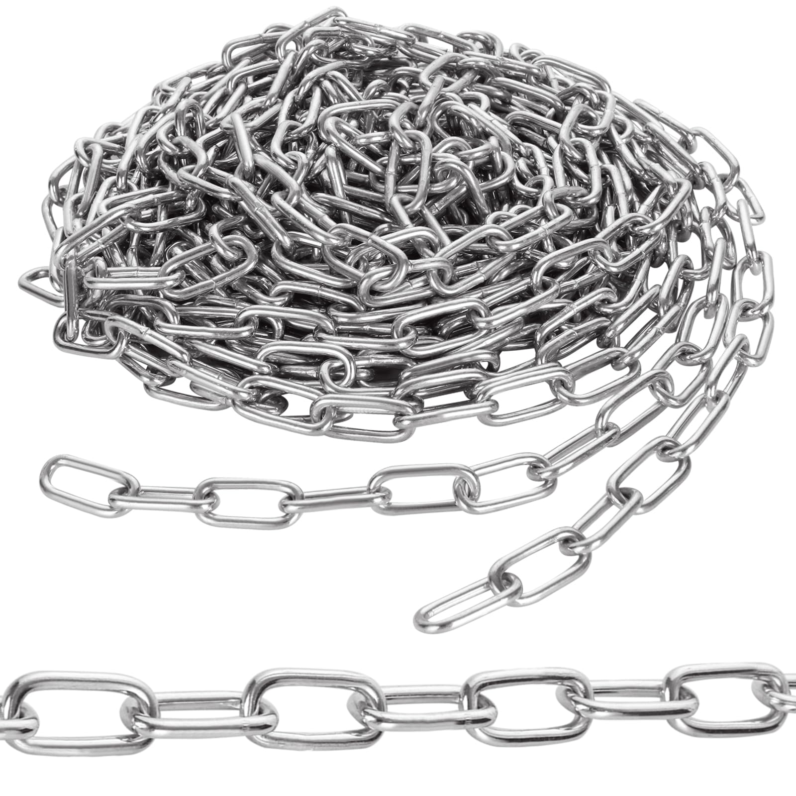 Amazon.com: CYEAH 1/8" Stainless Steel Link Chain, Galvanized Metal ...
