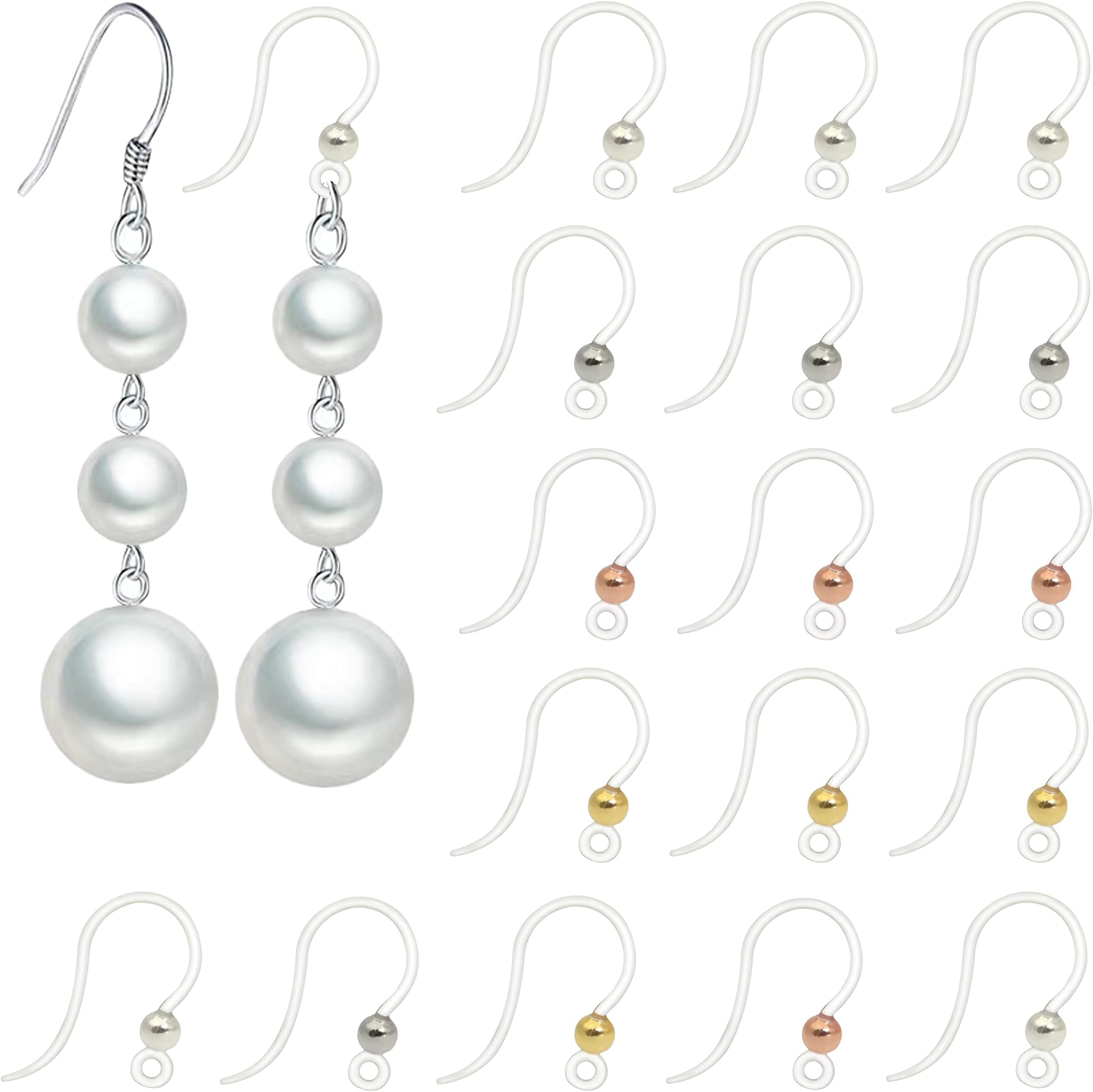 Amazon.com: 40pcs Clear Safety Non-Allergenic Plastic Earring Hooks Ear ...
