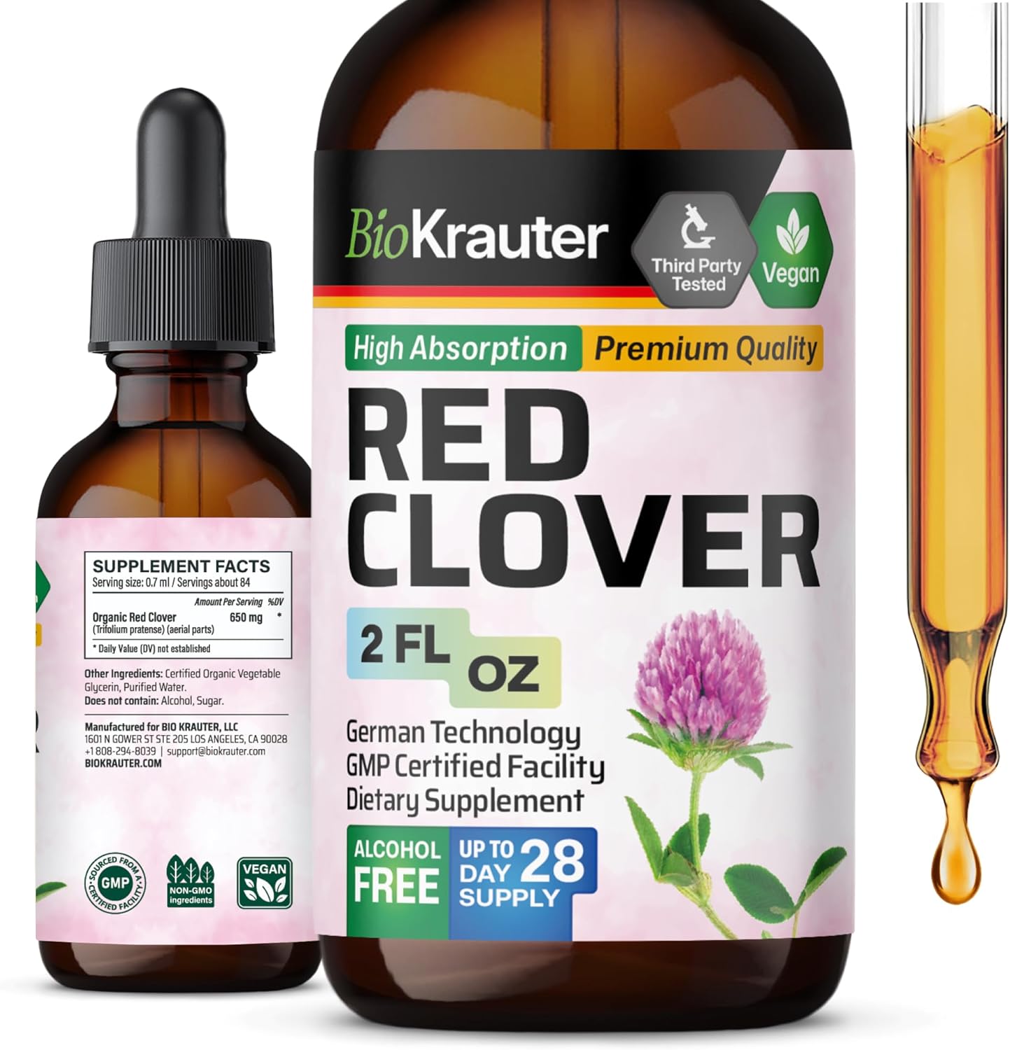 Amazon.com: BIO KRAUTER Red Clover Tincture - Red Clover Extract ...