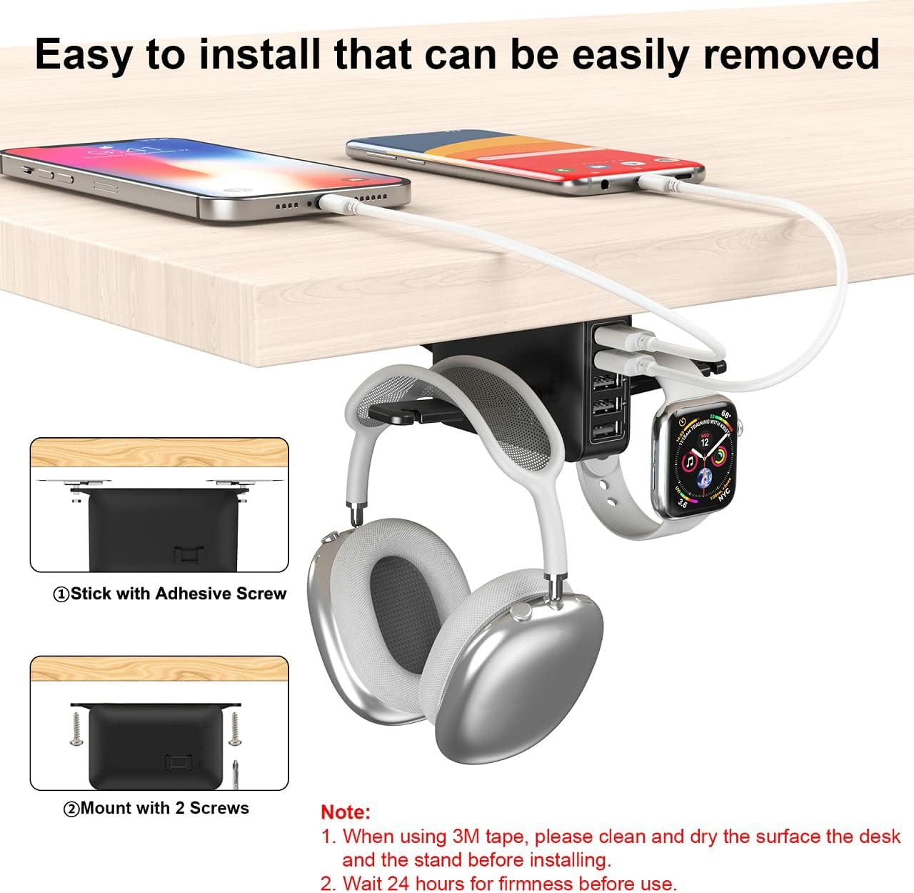 Buy PC Gaming Headphone Headset Holder Hanger Hook Stand, HORUMP Dual ...