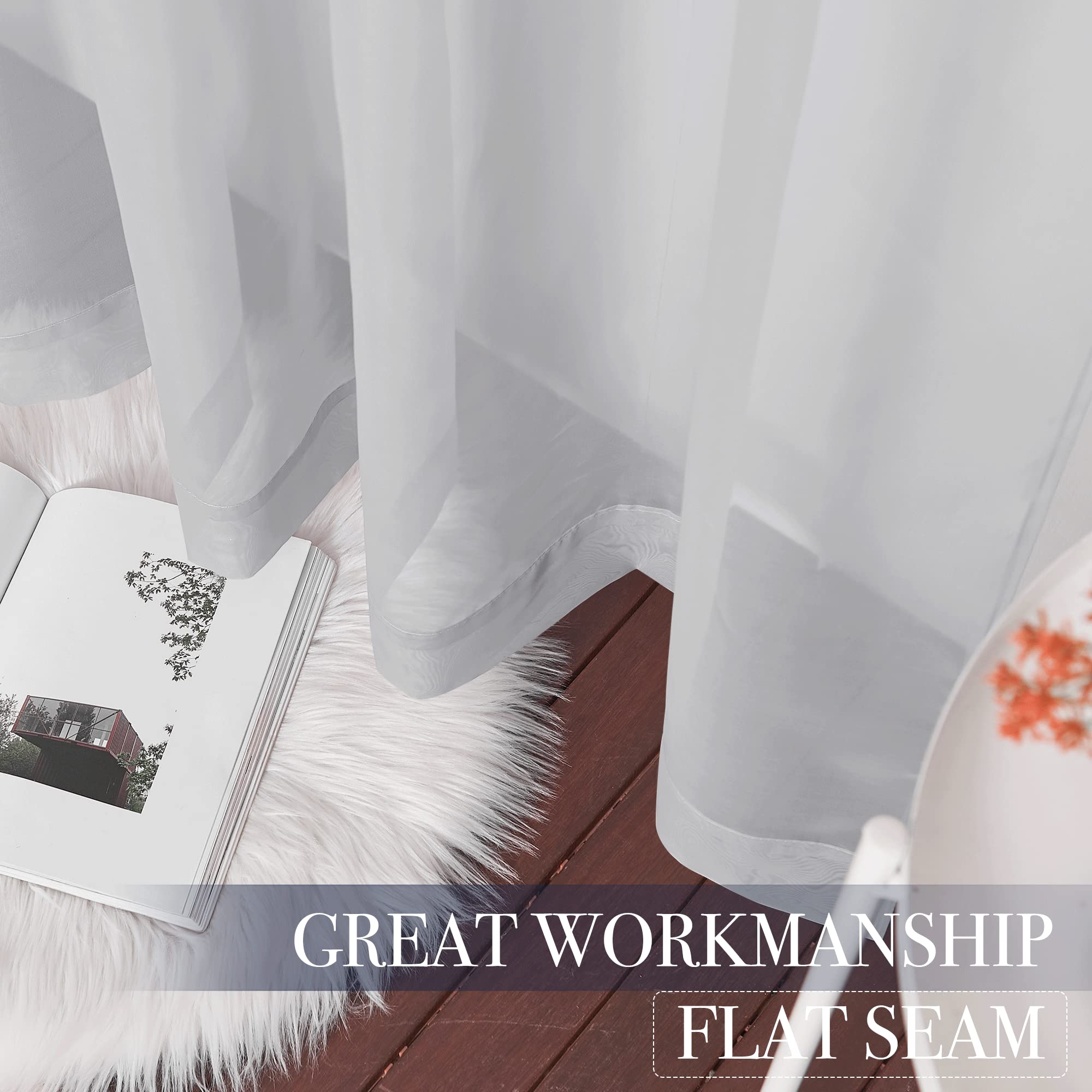 Snapklik.com : NICETOWN Sheer Curtain Sets Chic & Casual For Bedroom 72" L