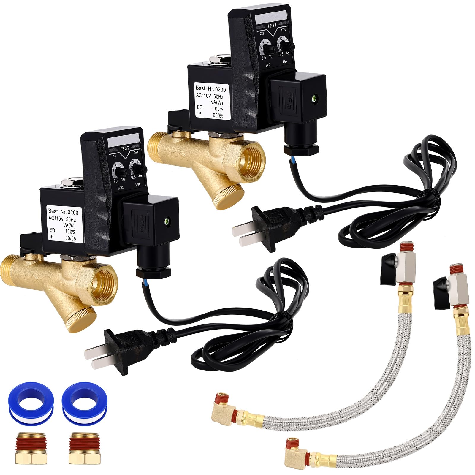 Electronic Drain Valve And Tank Drain Valve Assembly Kit Braided ...