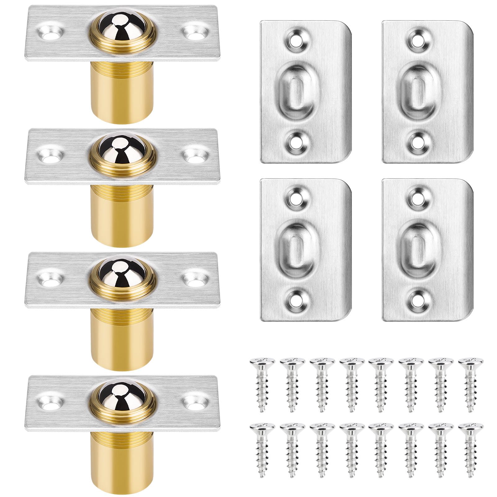 Door Ball Catch, 4Pack Closet Door Ball Catch Hardware, Brushed ...