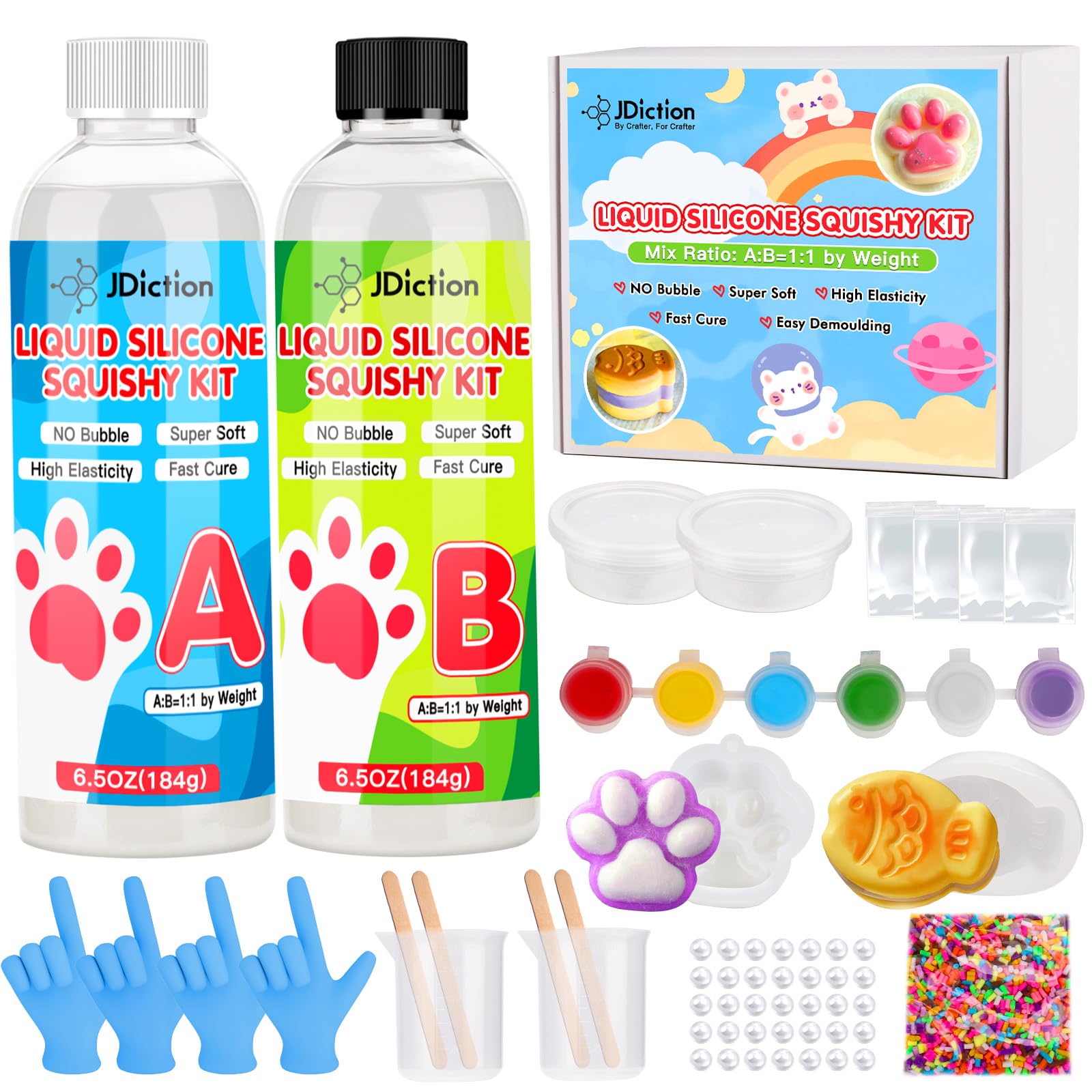 Amazon.com: JDiction Liquid Silicone Squishy Kit, Super Soft Silicone ...