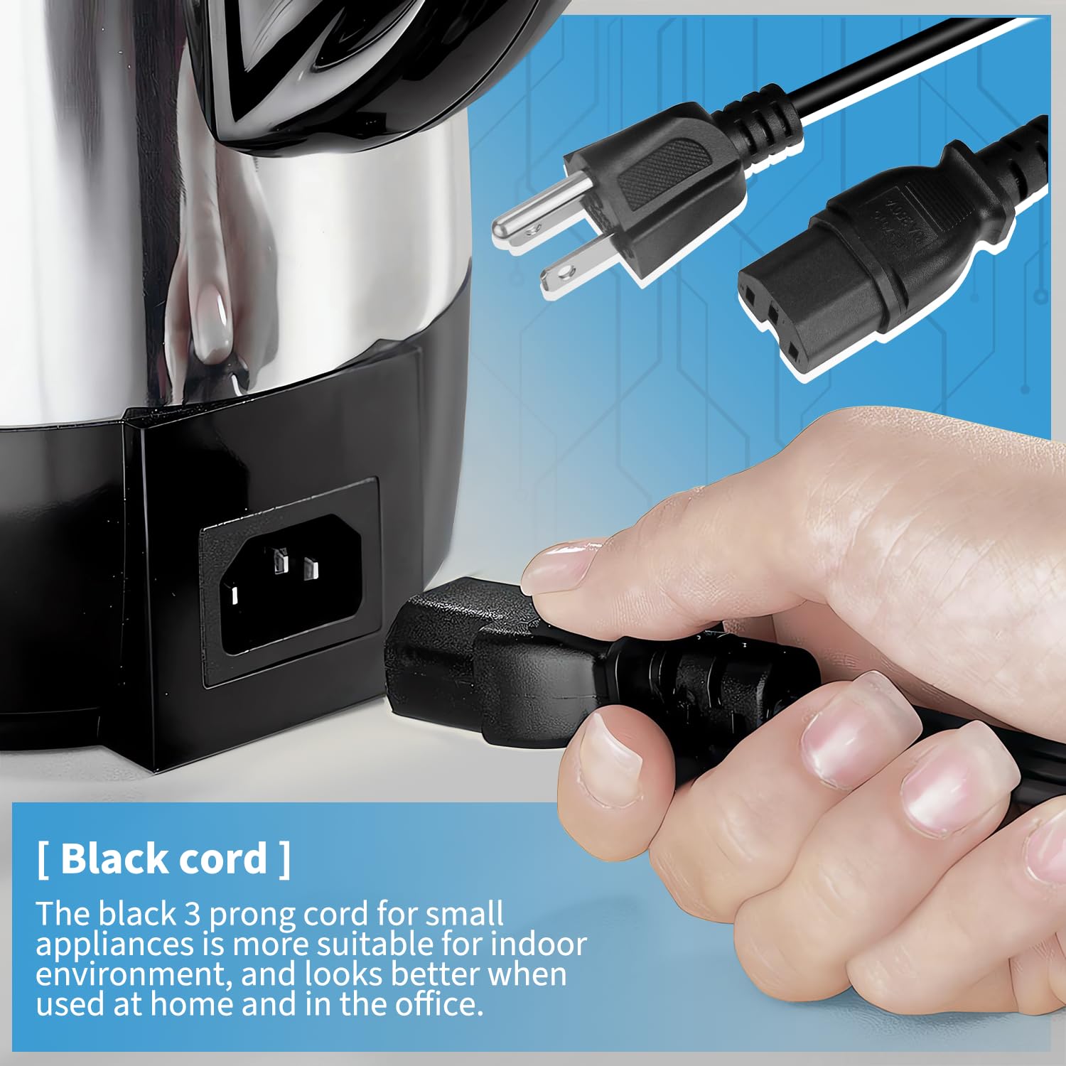Snapklik.com : HASMX 3 Prong Power Cord 36" For Smokehouse LJ Little ...