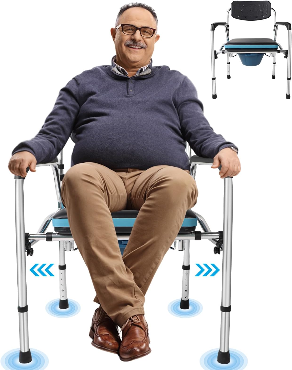 Amazon.com: Eosprim Bedside Commode Extra Wide Seat, Heavy Duty Toilet ...