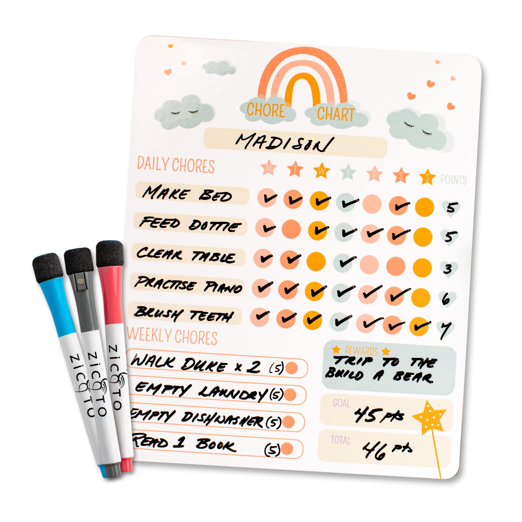 Buy Simplified Dry Erase Chore Chart for Girls - Perfect to Motivate ...