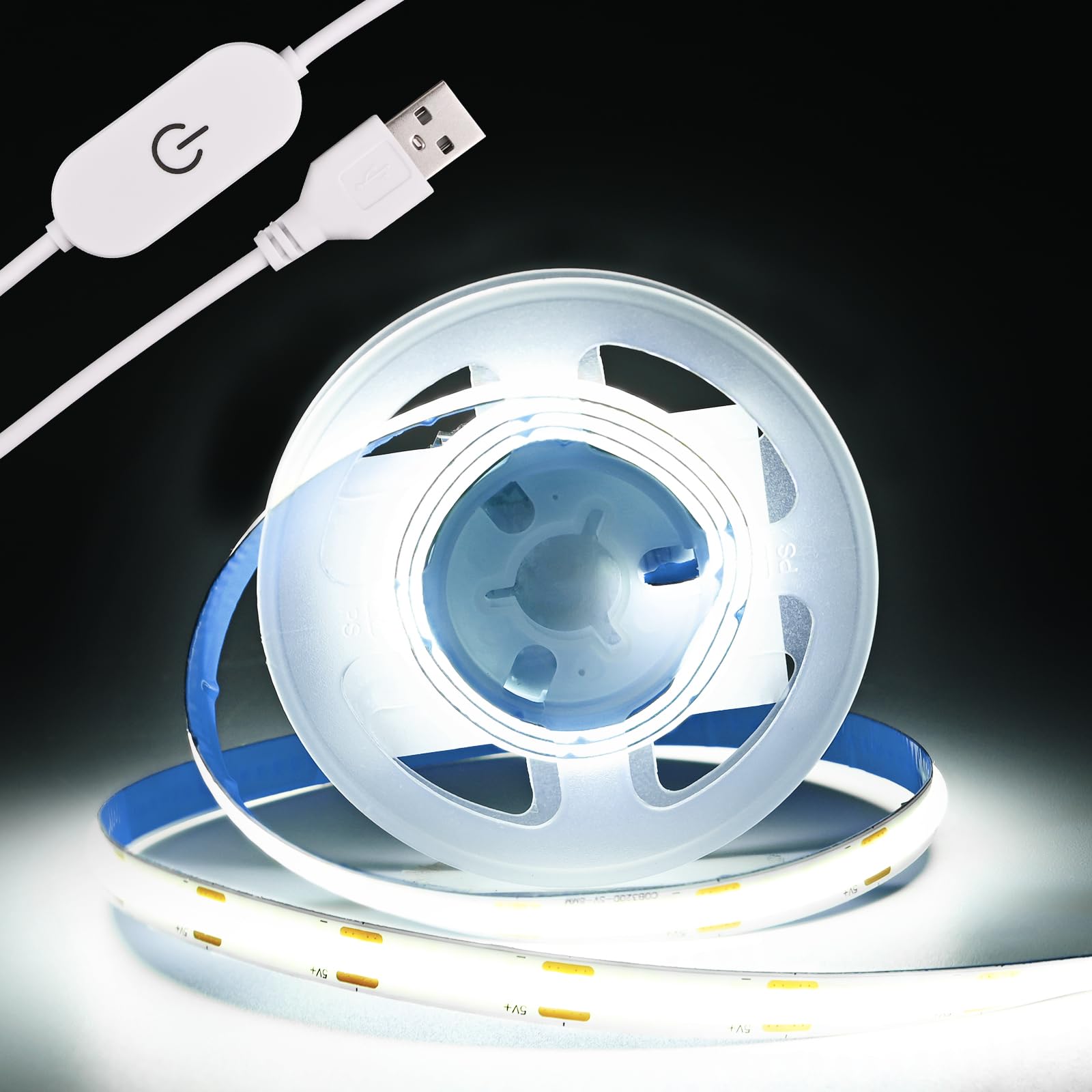 Amazon.com: TUNICHX COB LED Strip Light 5V USB Tape 320LED/m Dimmable ...