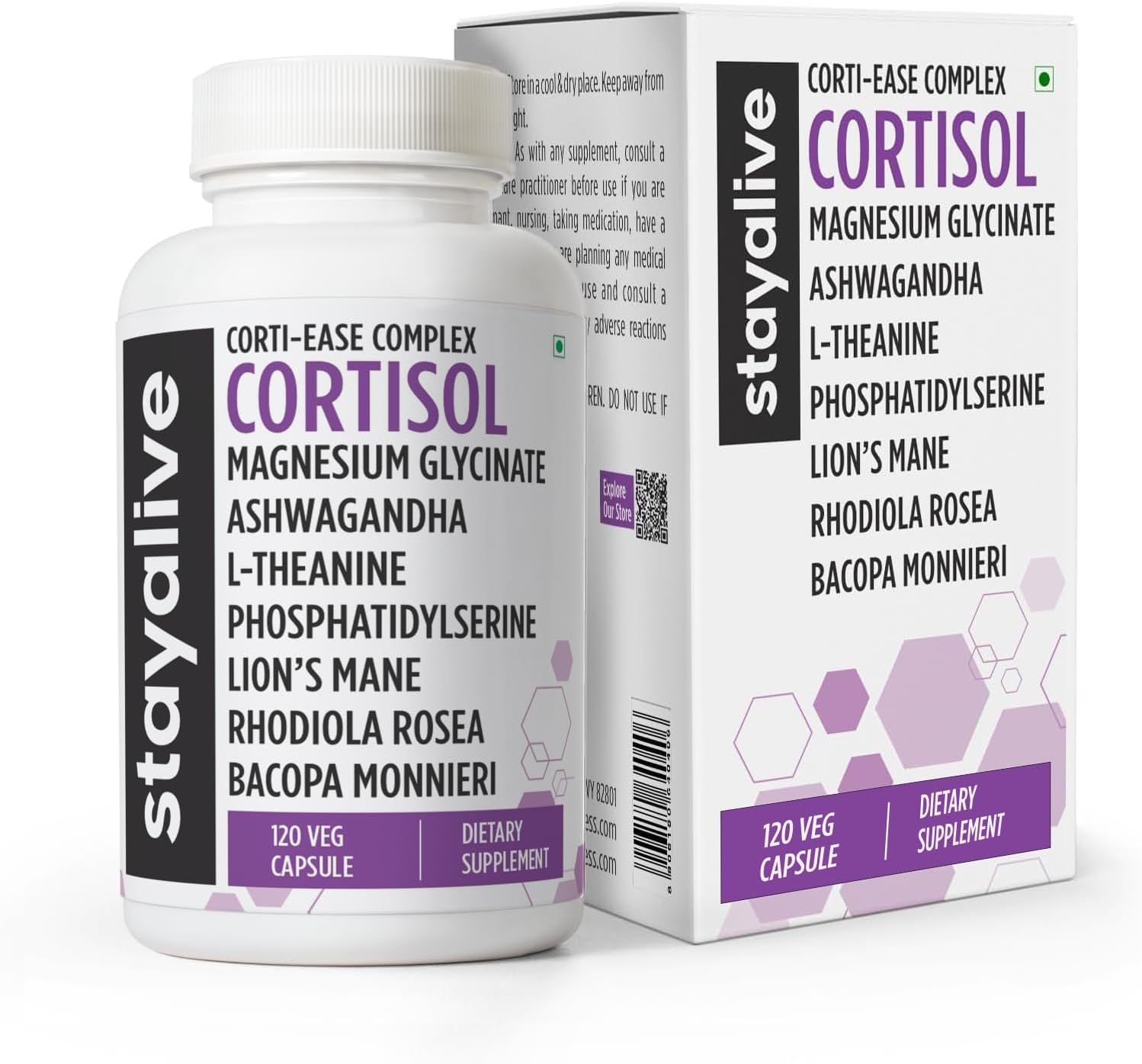 Amazon.com: STAY ALIVE Cortisol Manager Supplement 15-in-1 Complex w/L ...