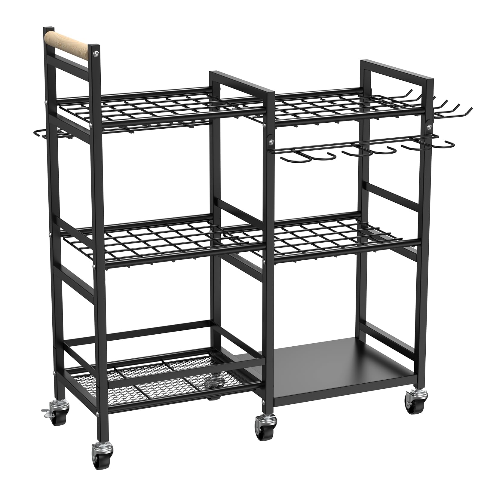 Buy NADAMOOGarden Tool Organizer with Rolling Wheel, 3-tier Metal Shelf ...