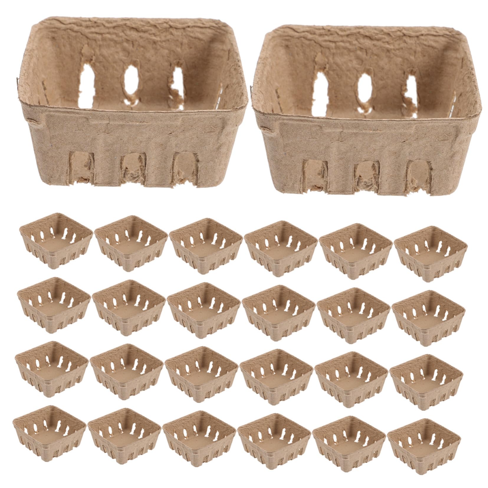 Kichvoe 50pcs Berry Baskets: Square Baskets Paper Food Containers Home ...