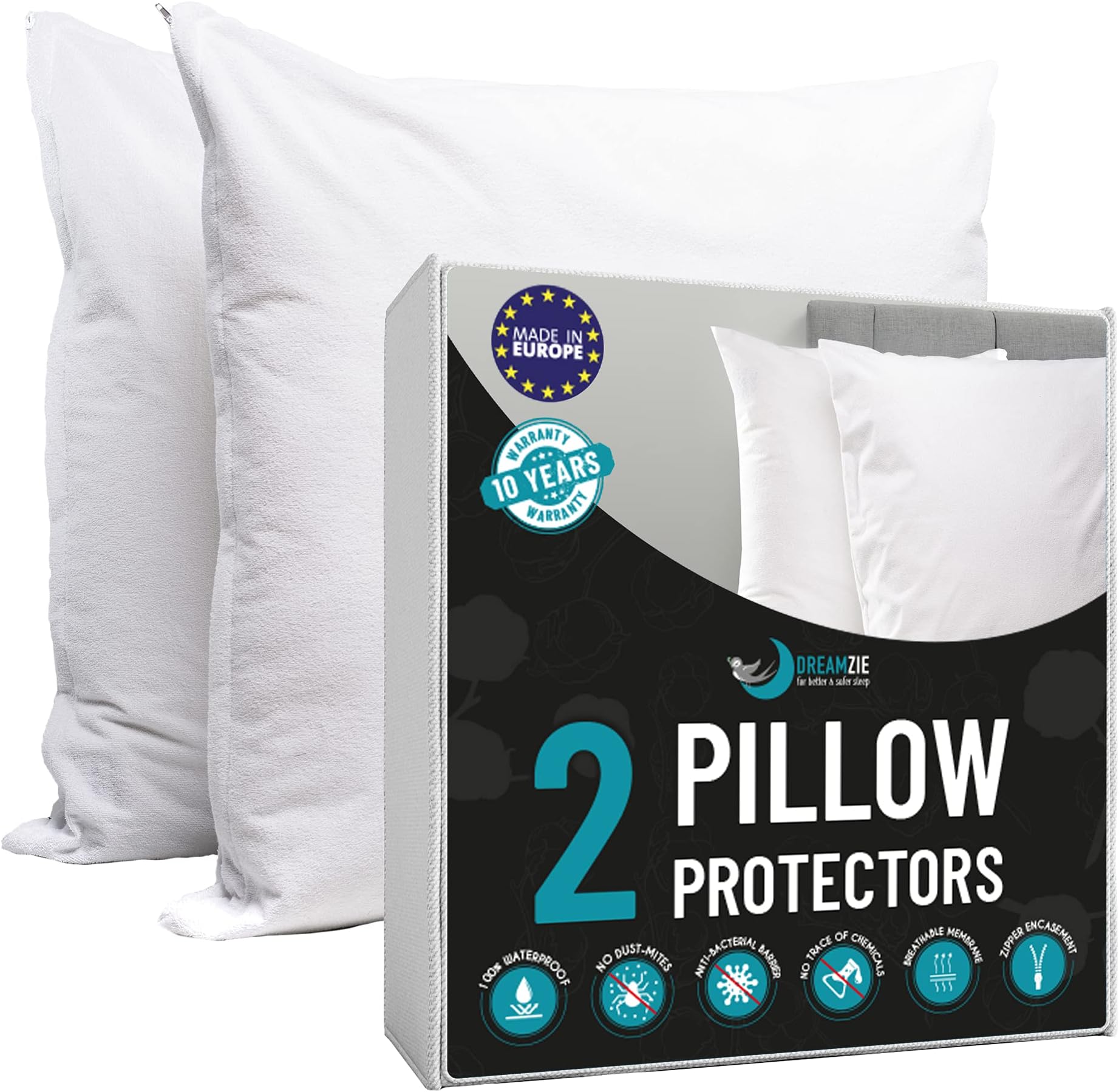 100% Cotton Dust Mite & Bed Bug Proof Pillow Protector 65x65 : Amazon.co.uk