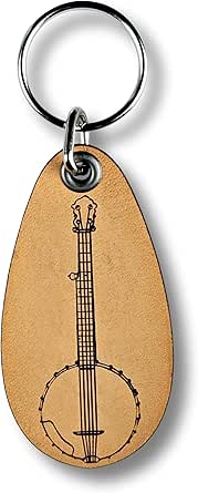 Amazon.com: ForLeatherMore - 5 String Banjo - Genuine Leather Keychain ...