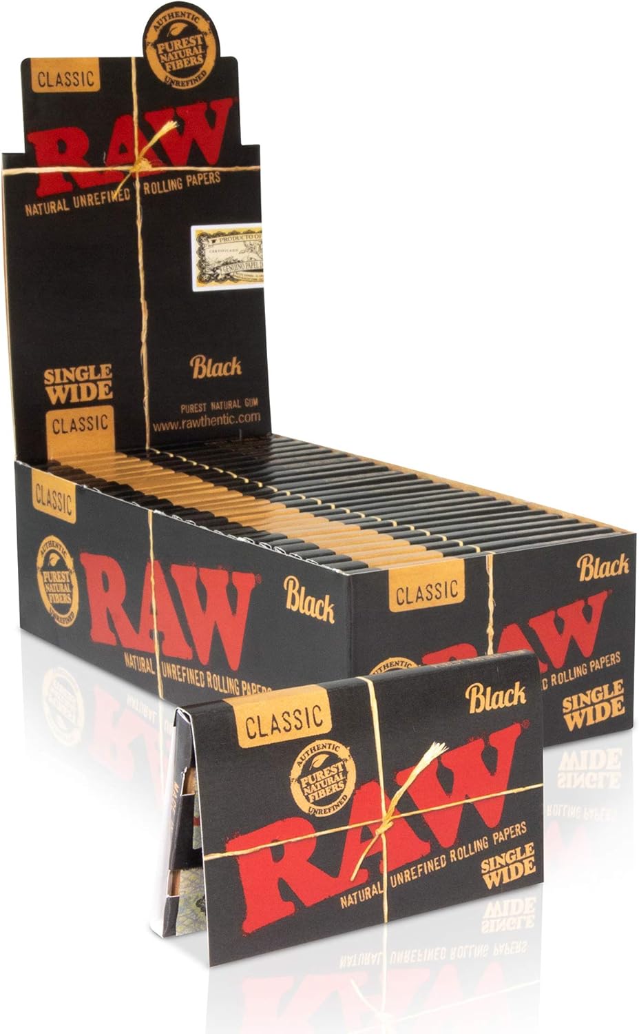 Amazon.com: RAW Black Single Wide Double Feed Rolling Papers | 25 Packs ...