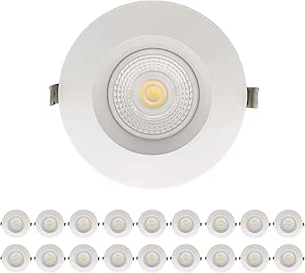Perlglow 18 Pack 6 inch Gimbal Round Downlight Luminaire, LED Recessed ...