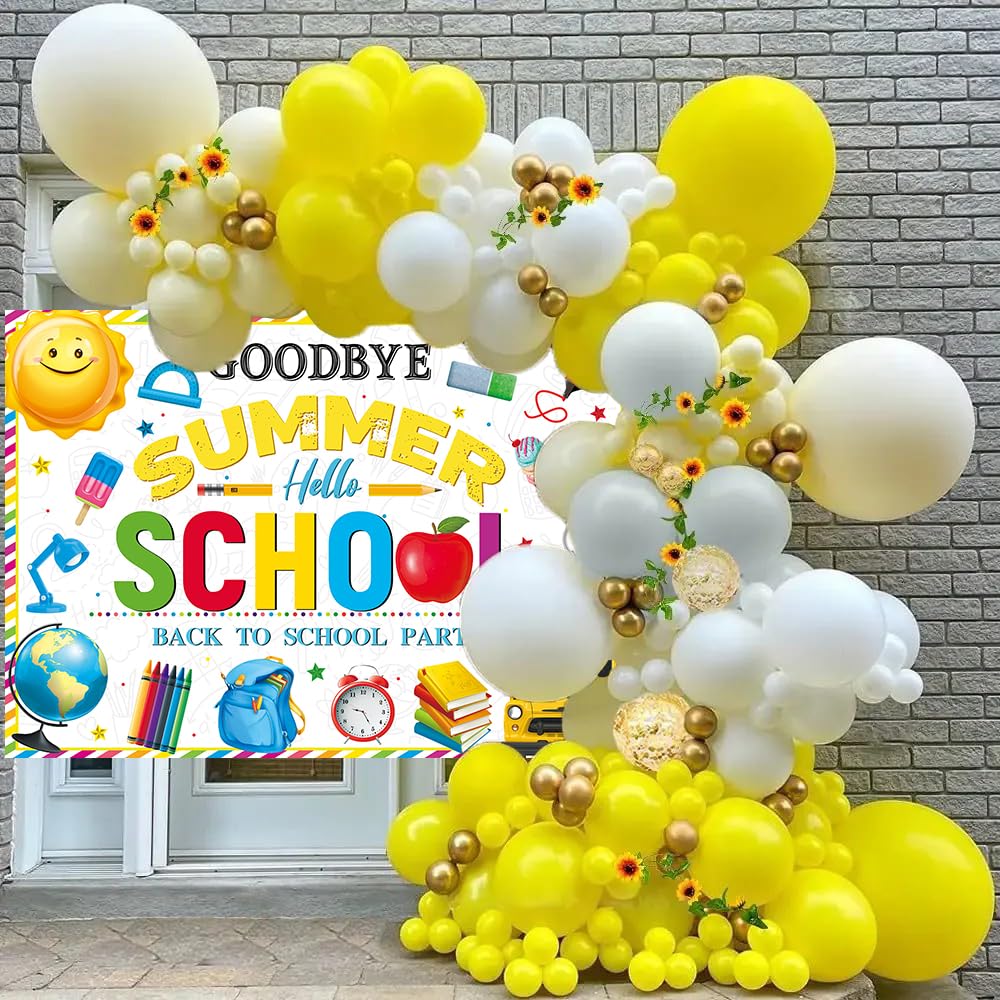 Snapklik.com : Goodbye Summer Hello School Backdrop 8x6FT First Day Of ...