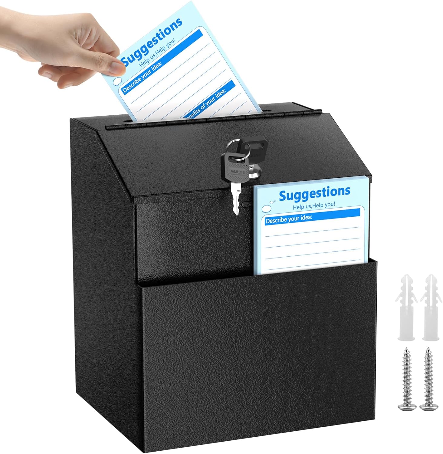 Amazon.com: MaxGear Suggestion Box with Lock, Metal Ballot Donation Box ...