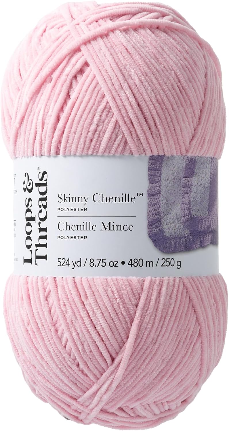 Amazon.com: Skinny Chenille Yarn by Loops & Threads - Yarn for Knitting, Crochet, Weaving, and ...