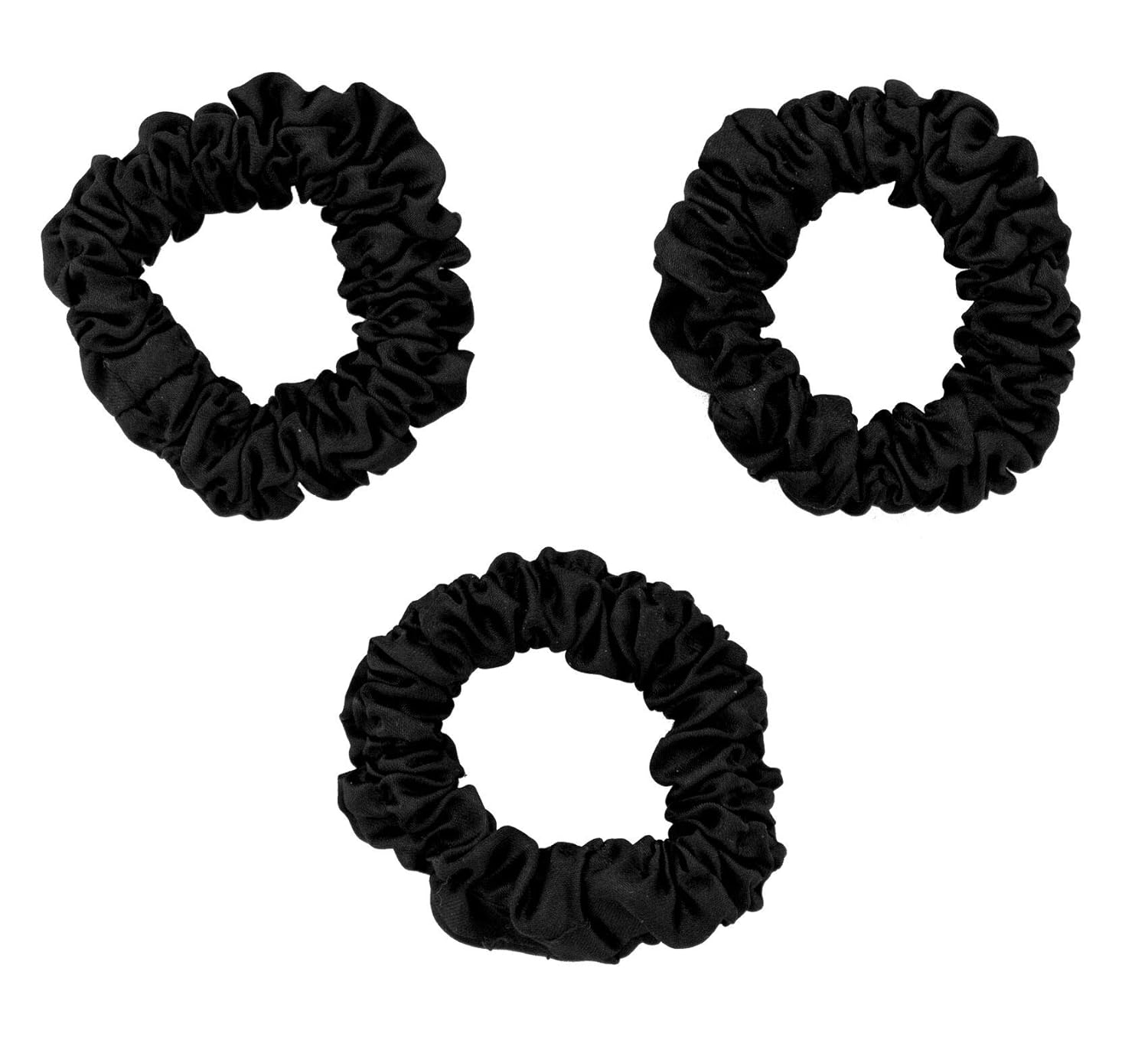 Amazon.com: Emi Jay Jet Black Scrunchie Pack of 3 , Black Satin ...