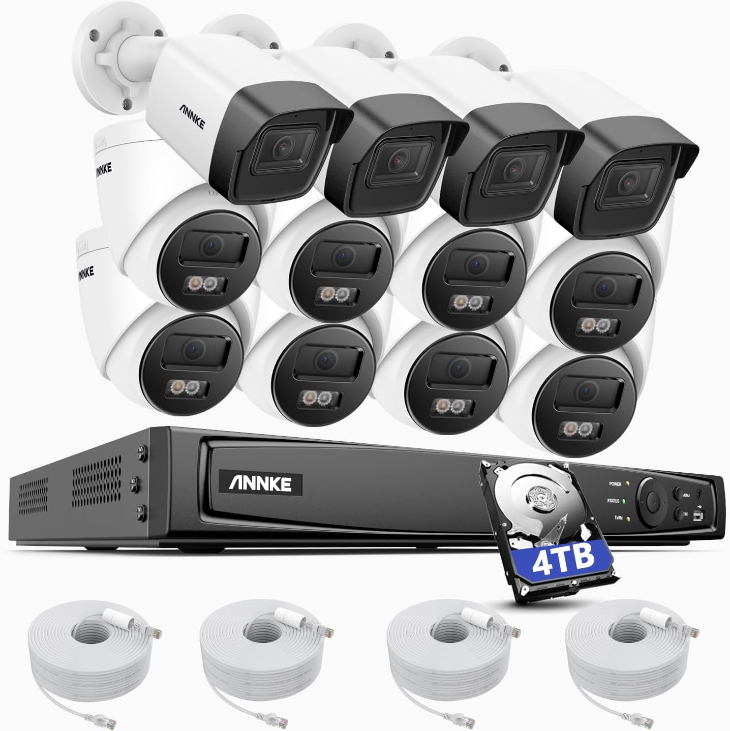 Amazon.com : ANNKE 16CH PoE Security Camera System, 12MP H.265+ NVR with 4TB HDD, 8X 4K/8MP IP ...