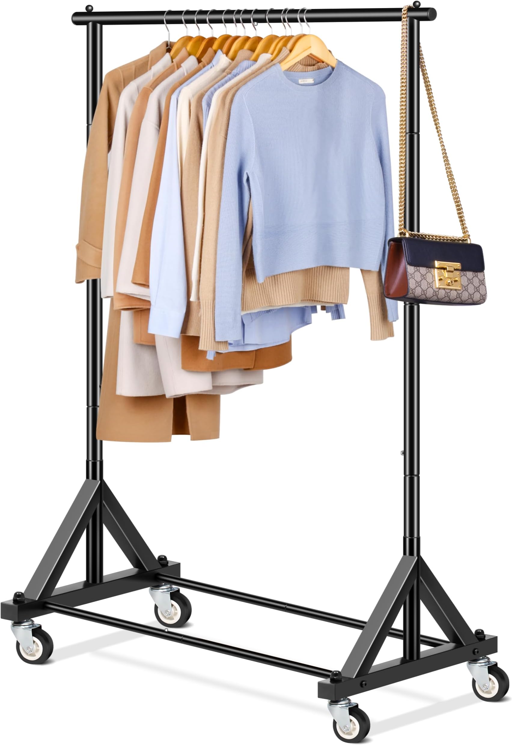 Amazon.com: Simple Trending Clothing Garment Rack, Rolling Clothes Rack ...