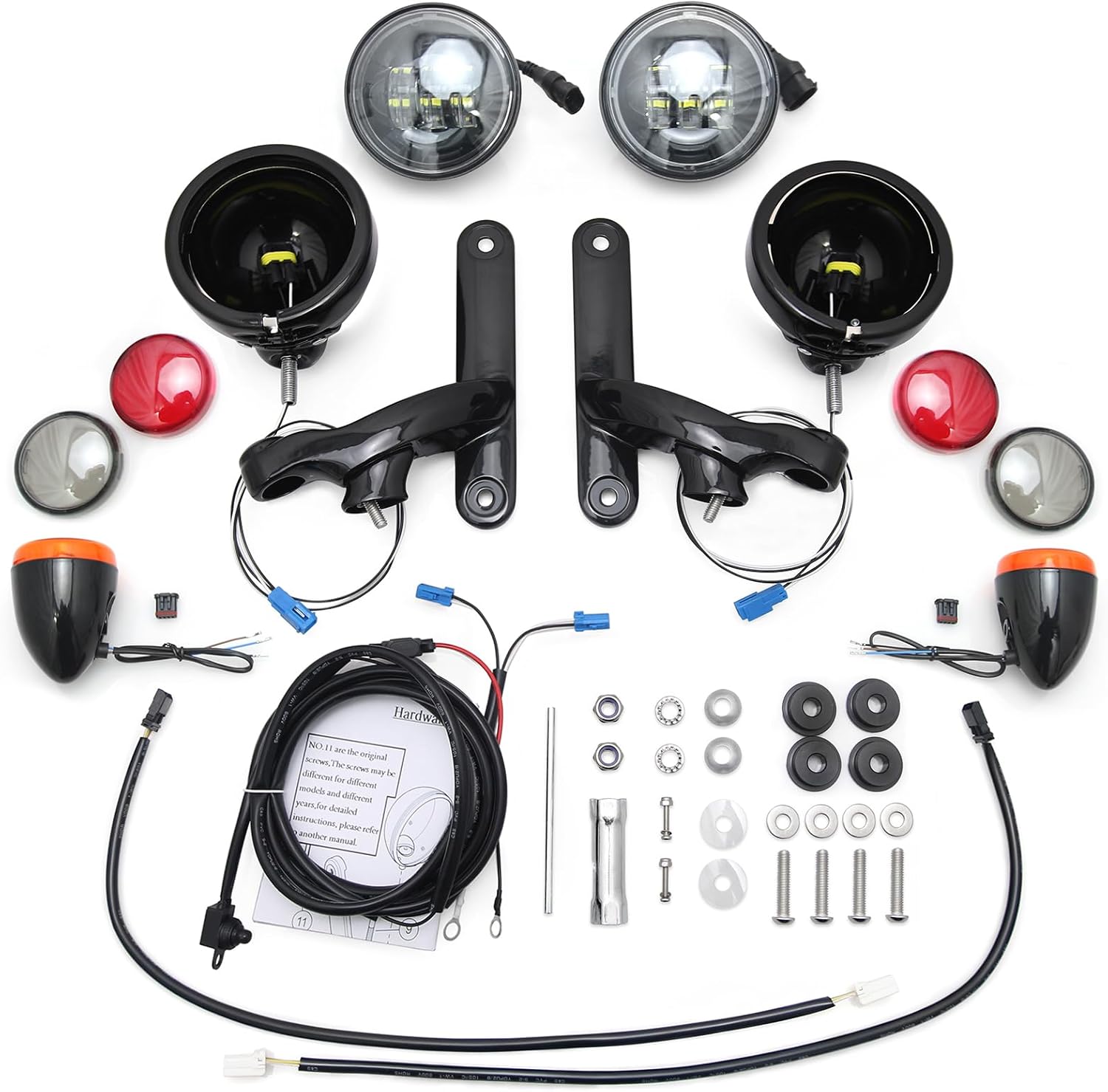 Amazon.com: For Harley Davidson 4.5'' LED Auxiliary Fog Passing ...