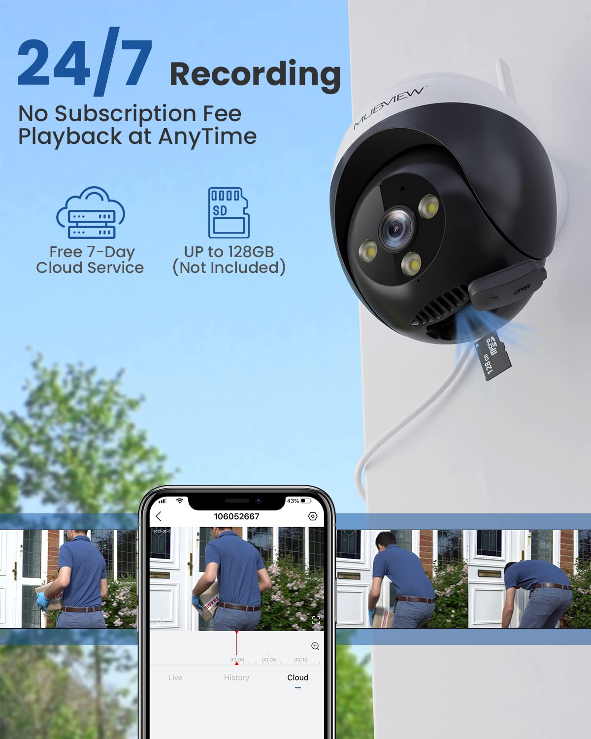 Security Camera Outdoor - MUBVIEW 2.4G WiFi Home Security Cameras, 2K ...
