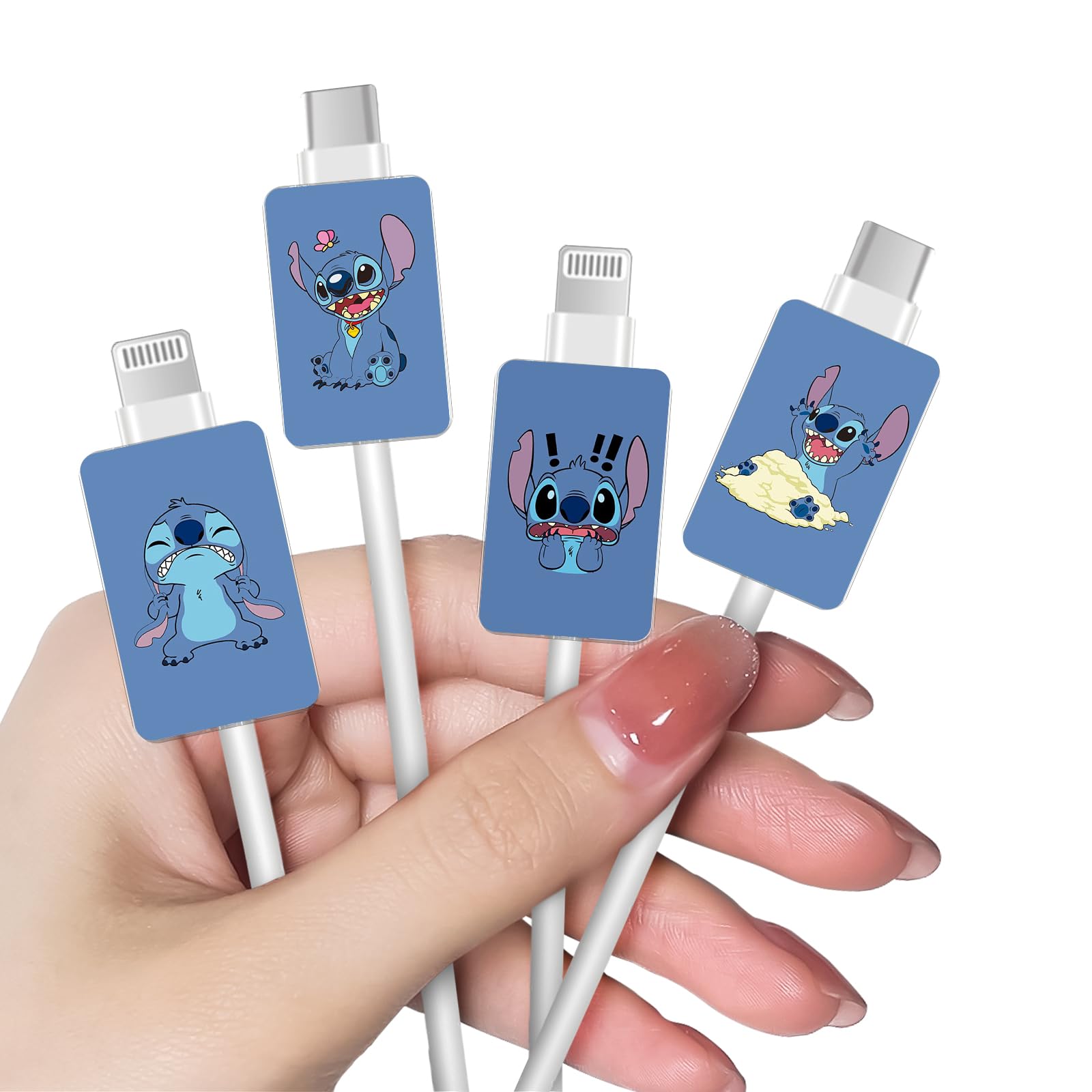 Amazon.com: Cute Anime Cable Protector for iPhone Type-c, Blue Big Ear ...