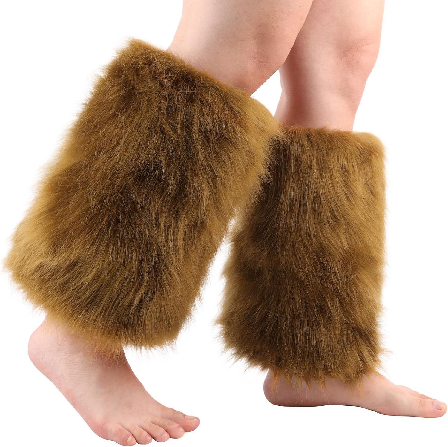 Amazon.com: HAOAN Women Faux Fur Leg Warmers Furry Boot Cuffs Covers ...