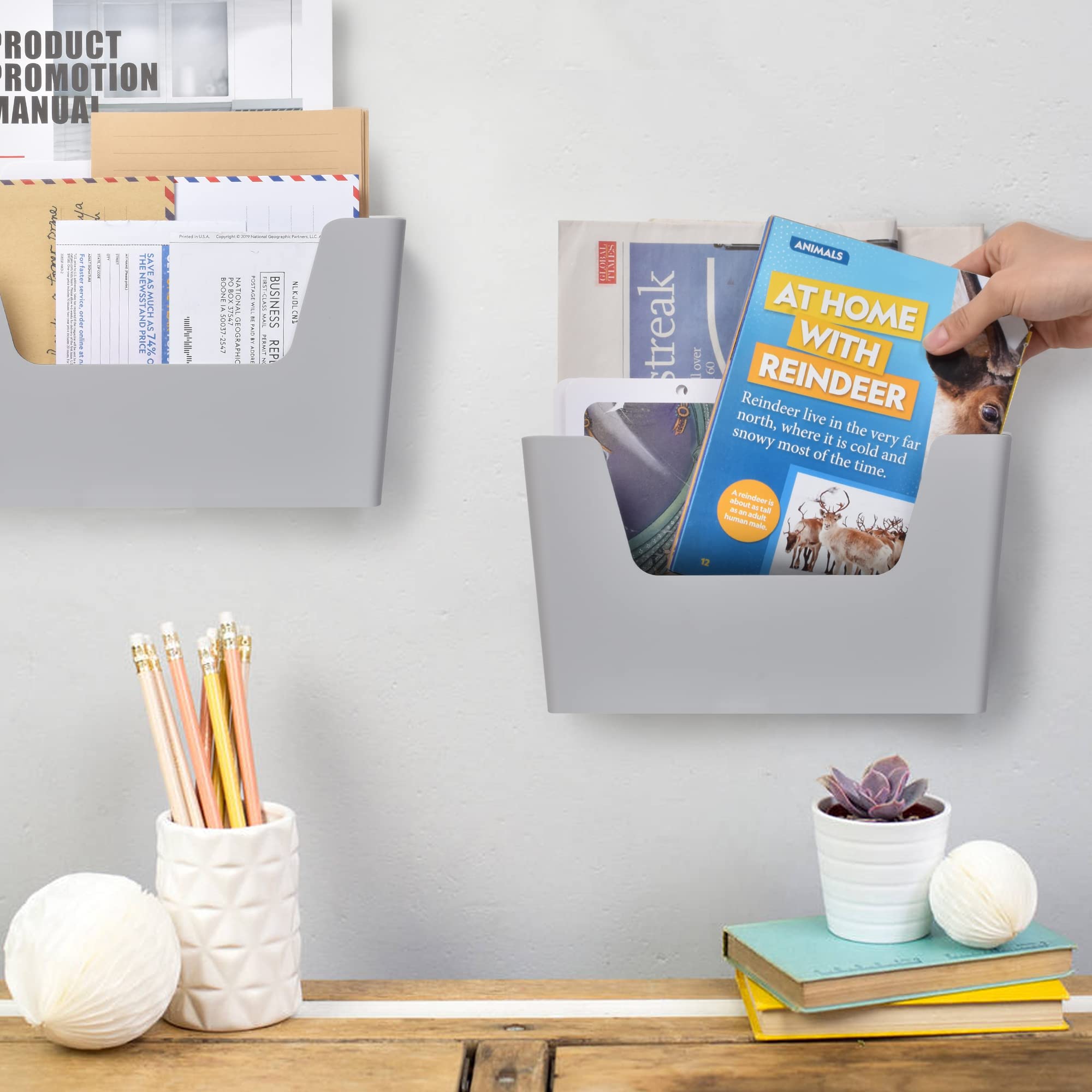 Snapklik.com : YOHOM No Drilling File Holder Wall Mails Magazines ...