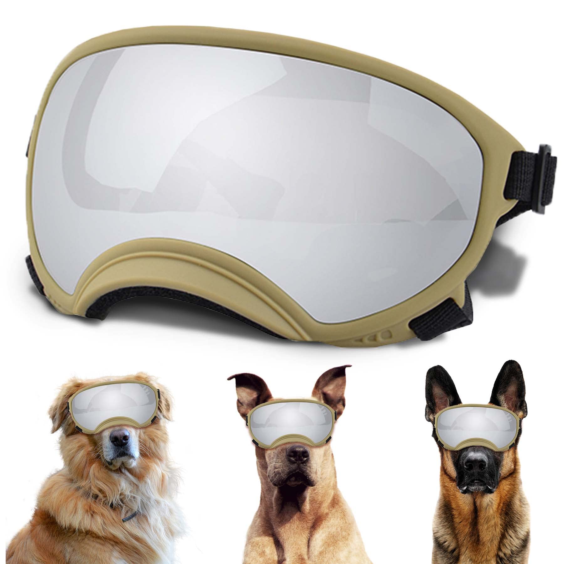 Amazon.com : Large Dog Sunglasses with Adjustable Strap UV Protection ...