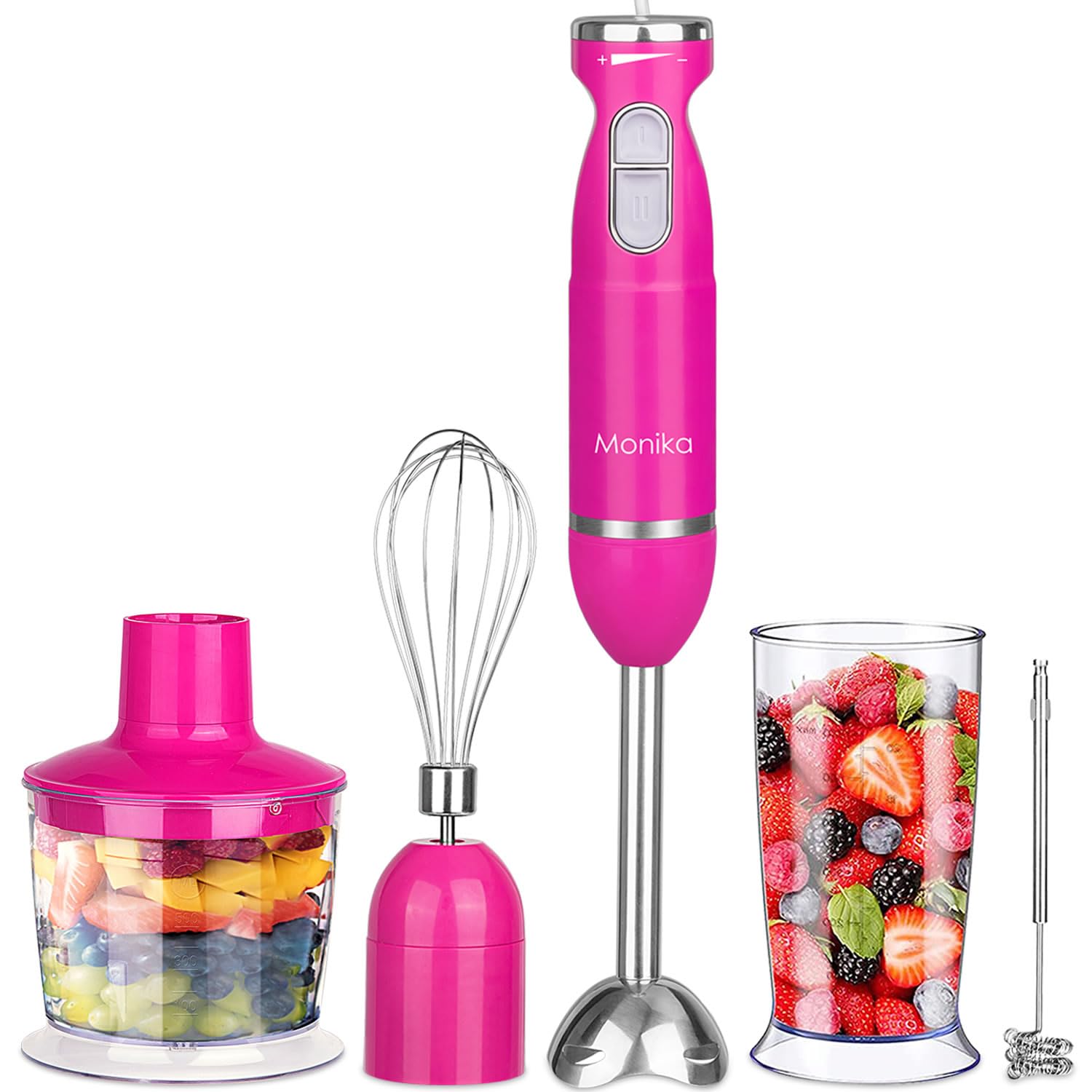 Monika 5-In-1 Electric Stick Blender Handheld Mixer Chopper Stainless ...