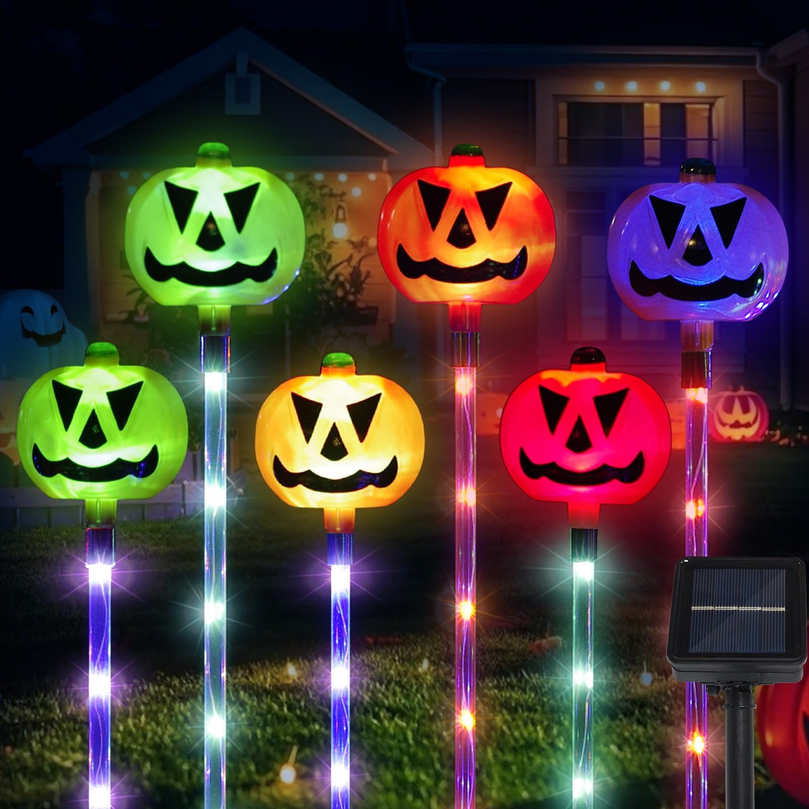 Amazon.com : TURNMEON 4 Pack Halloween Skull Pathway Lights, Purple ...