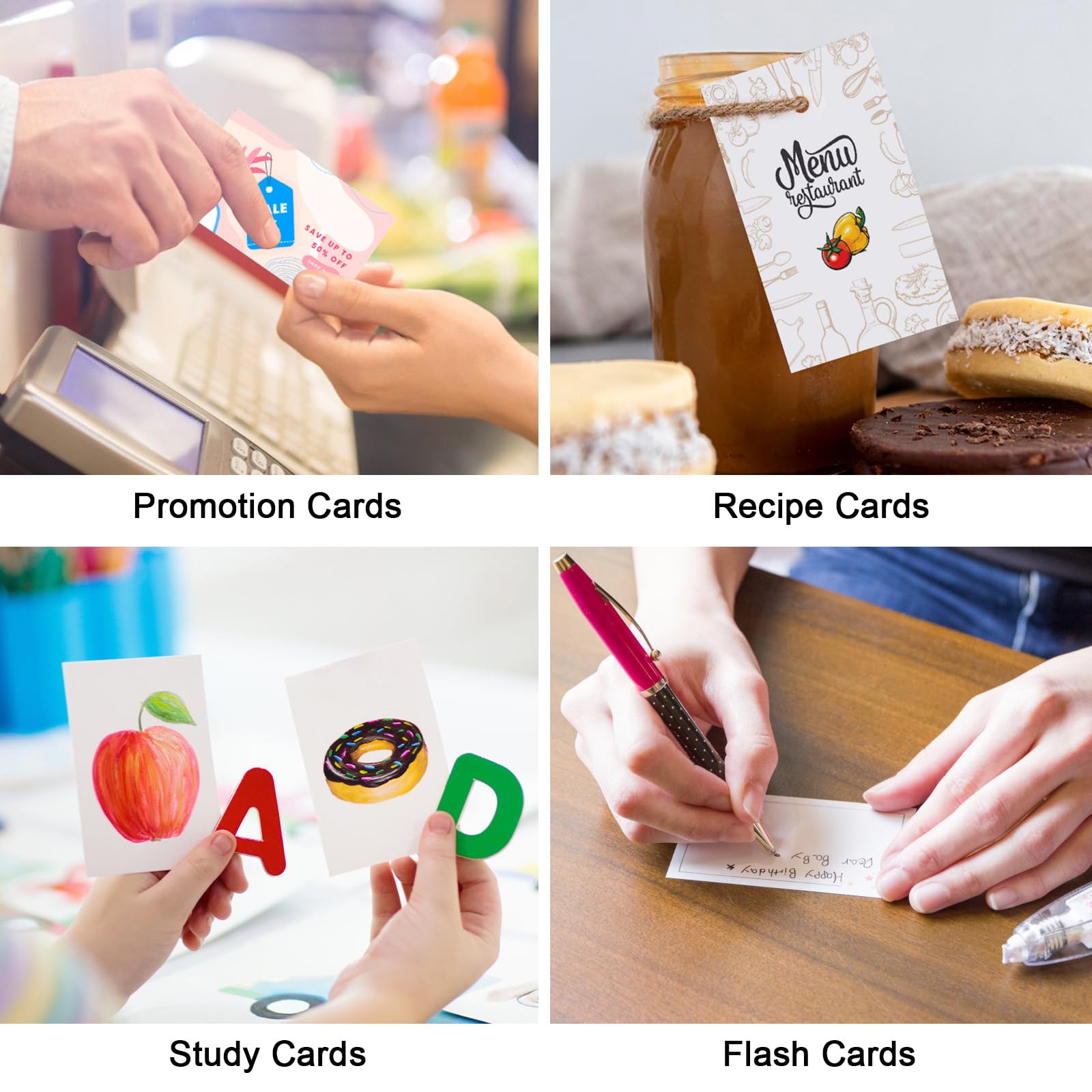 Blank Flash Cards MaxGear 300 - 3x5 For Laser & Inkjet Printers, 100 ...