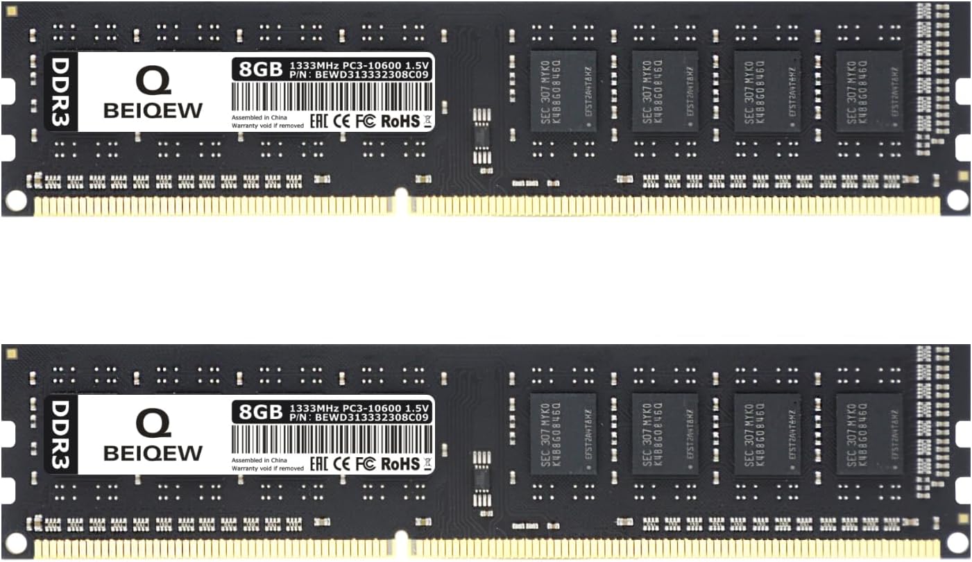 A-Tech RAM 16GB Kit (2x8GB) DDR3 1333 MHz PC3-10600 DIMM - Desktop ...