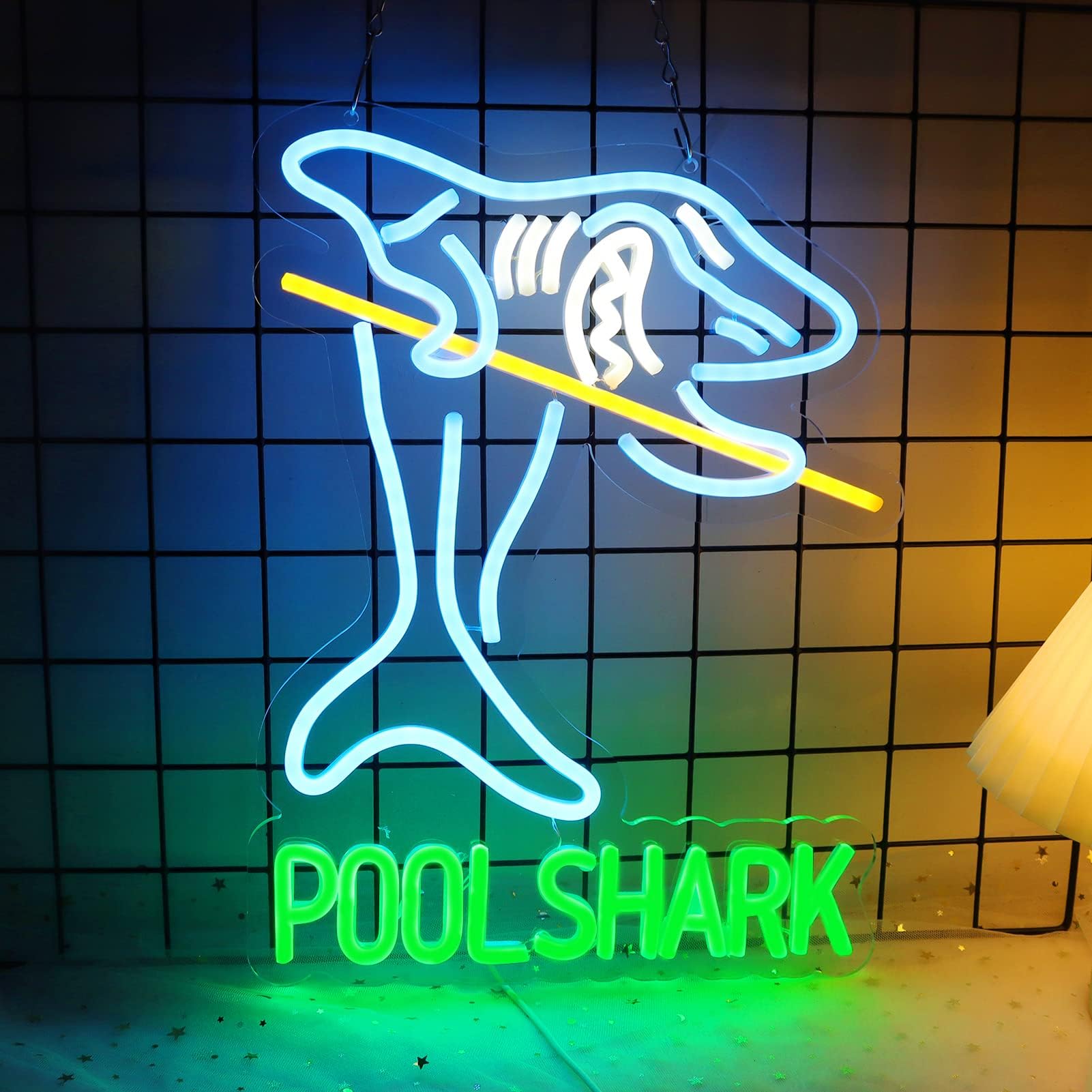 Amazon.com: HCHANA 24"x20" Pool Shark Table Billiards Neon Sign Light ...