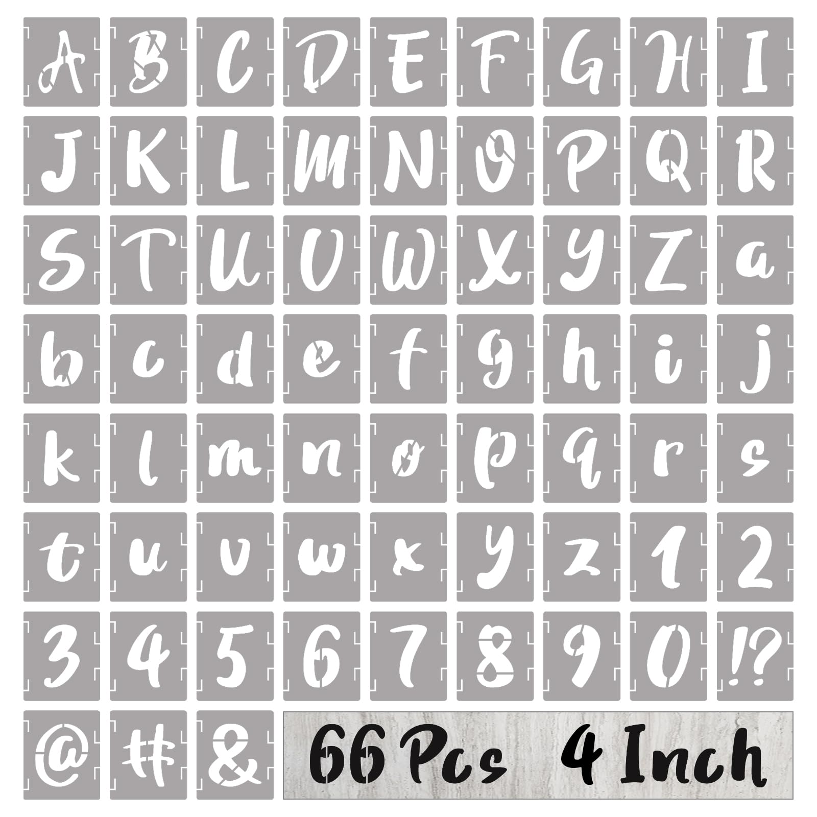 Snapklik.com : 4 Inch Letter Stencils And Numbers, 66 Pcs Reusable ...