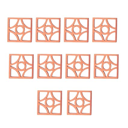 Gopal Clay CREATION'S Square Shape Jaali with Star Shape Packof50 ...