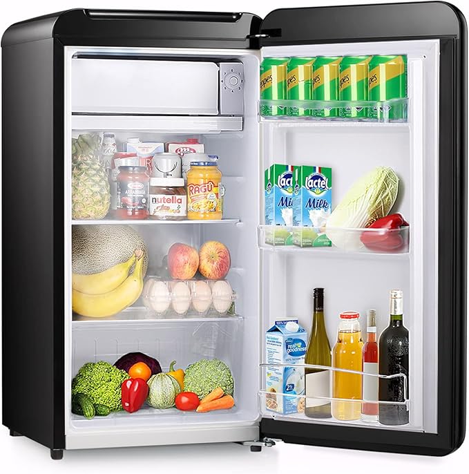 Amazon.com: R.W.FLAME Mini Fridge with Freezer, Low Noise, 3.2 Cu. Ft ...