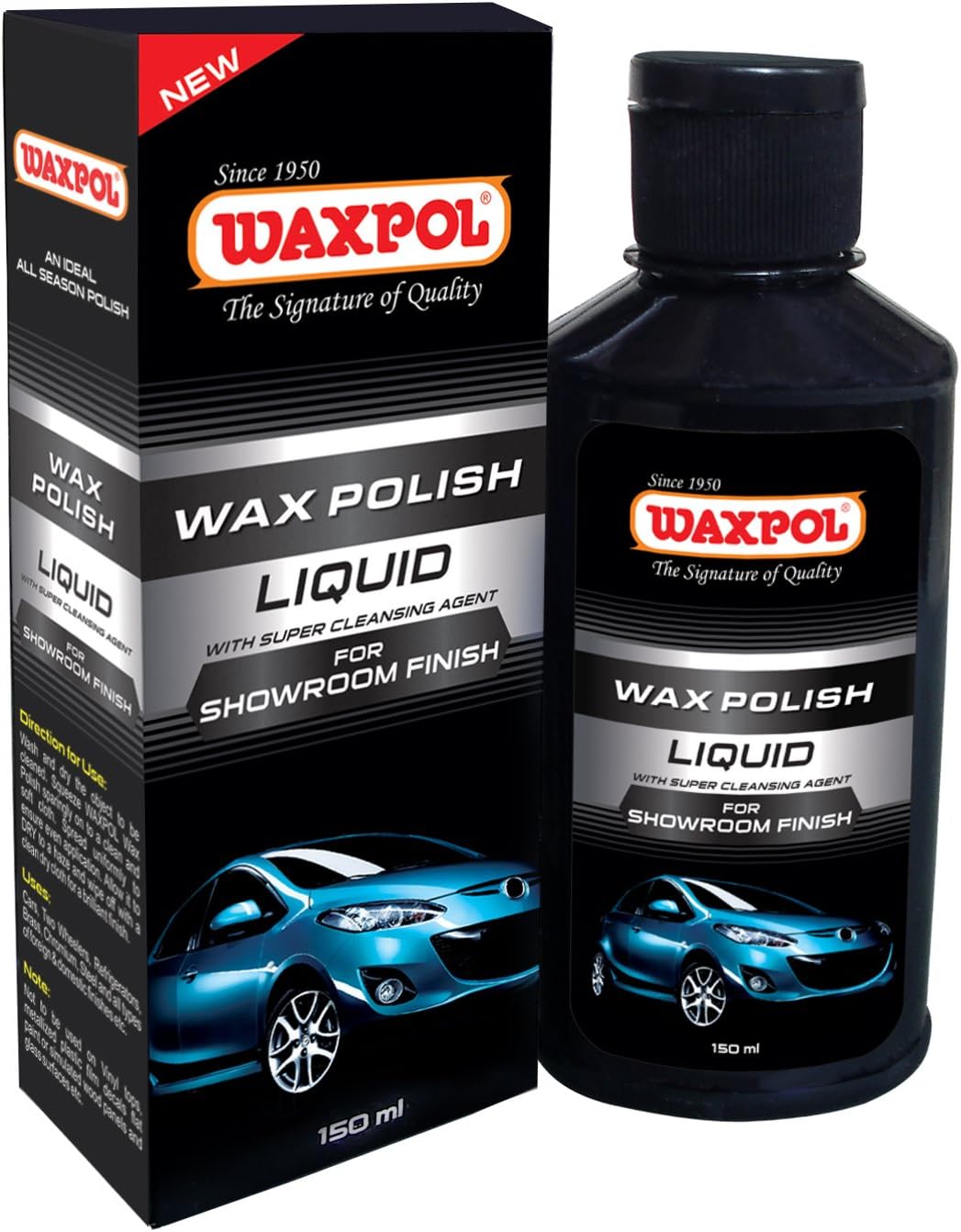 Waxpol Wax Polish Liquid For Showroom Finish Premium Car Wax with Super ...