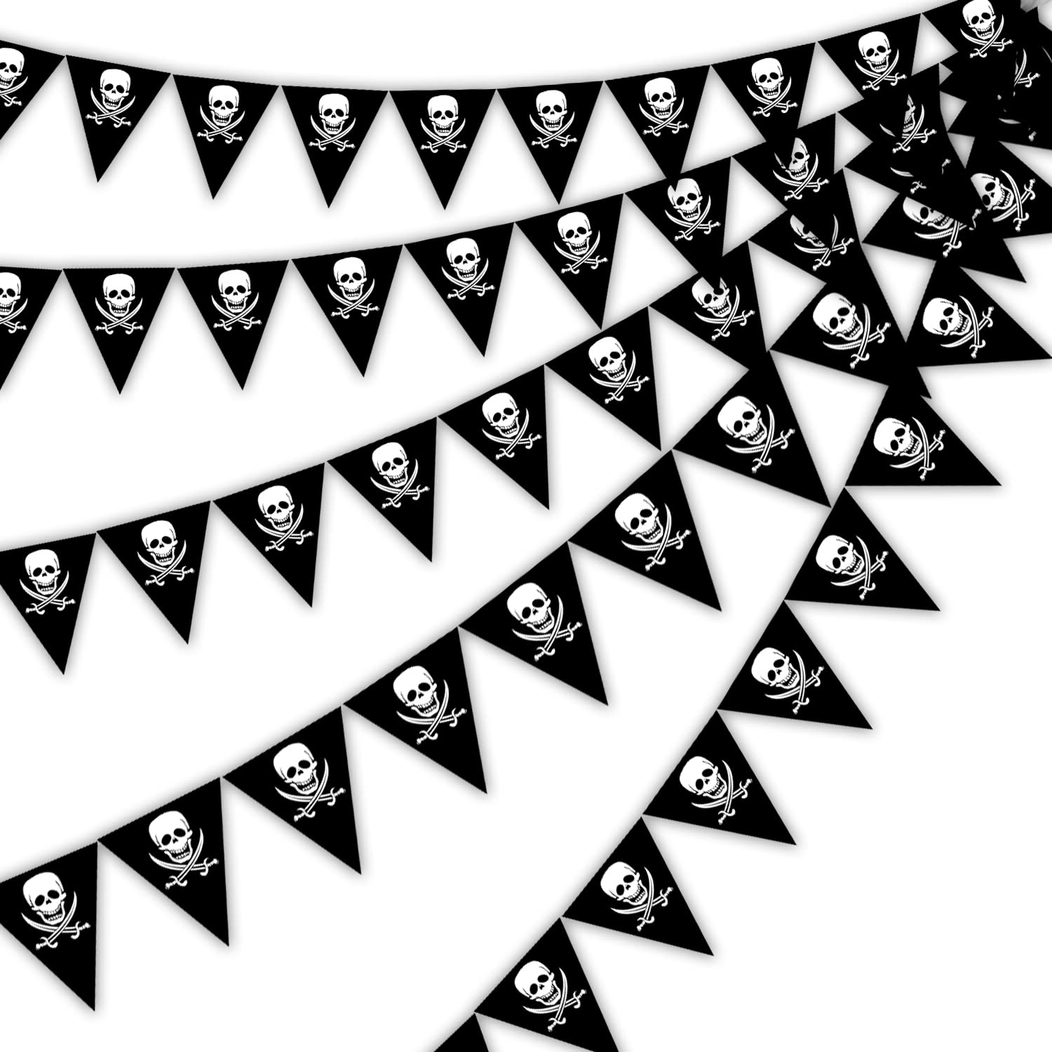 Party Propz Pirate Theme Banner Flags (Cardstock) - 90 Flags, Pennant ...