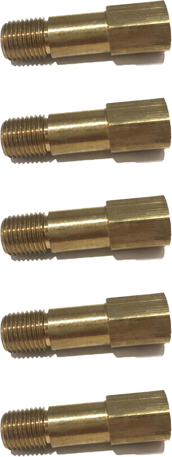 EDGE INDUSTRIAL Brass 1/4" Long Extension Adapter, 2-1/16" Long, D.O.T ...